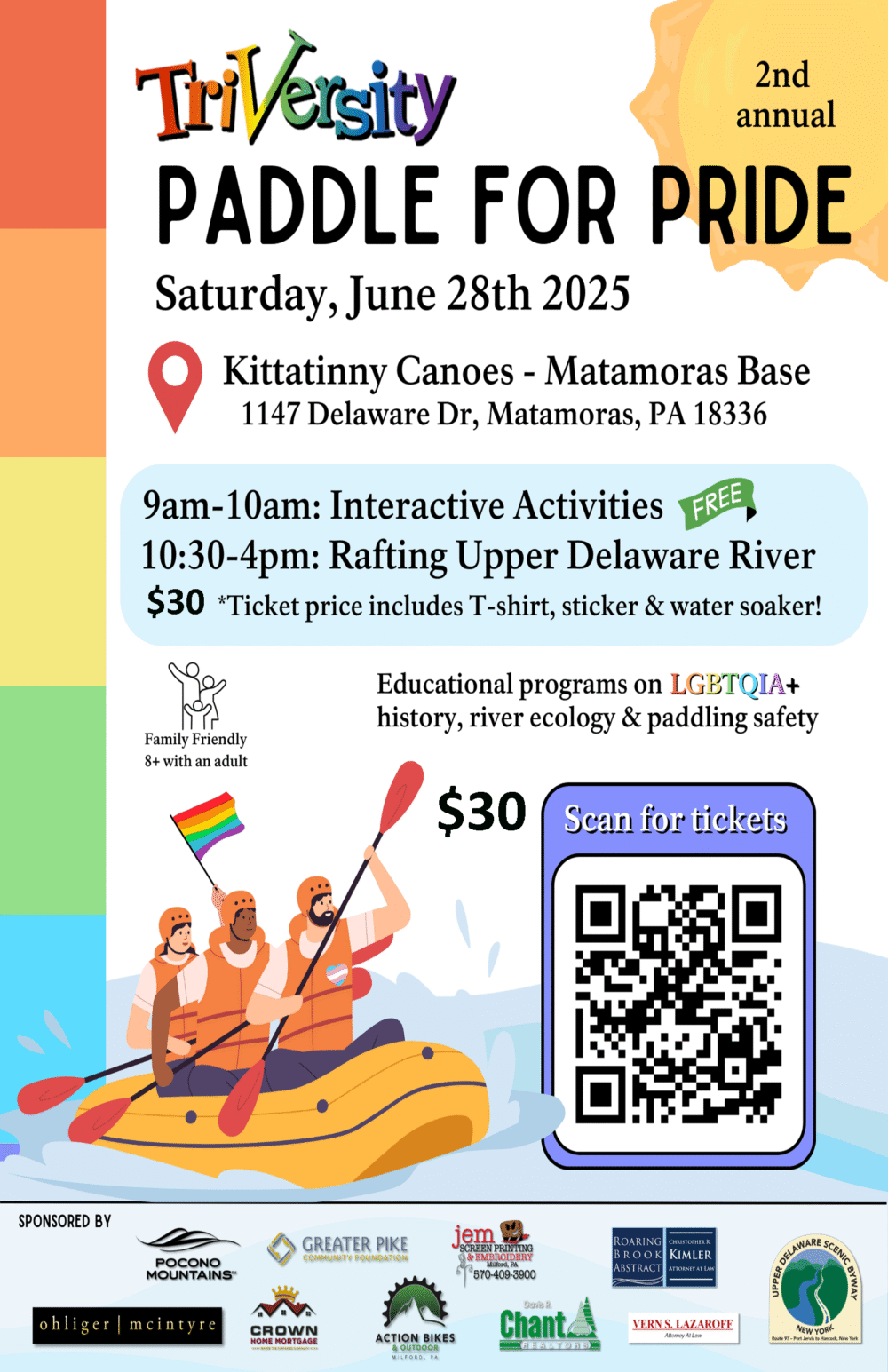 2nd Annual PADDLE 4 PRIDE -Delaware River Rafting Trip Saturday June ...