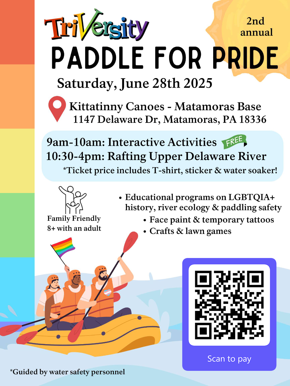 2nd Annual PADDLE 4 PRIDE -Delaware River Rafting Trip Saturday June ...
